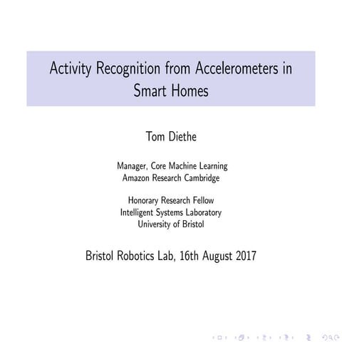 Activity Recognition from Accelerometers in Smart Homes | PPT