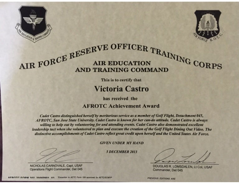 AFROTC Achievement Award