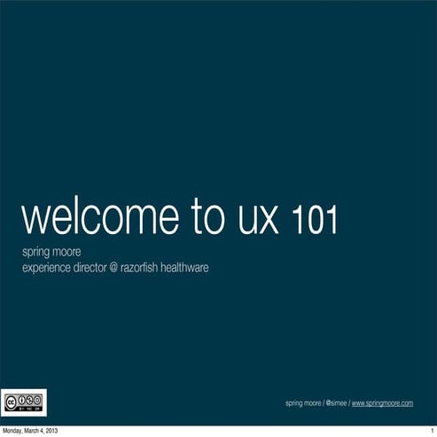 Welcome to UX 101 | PPT