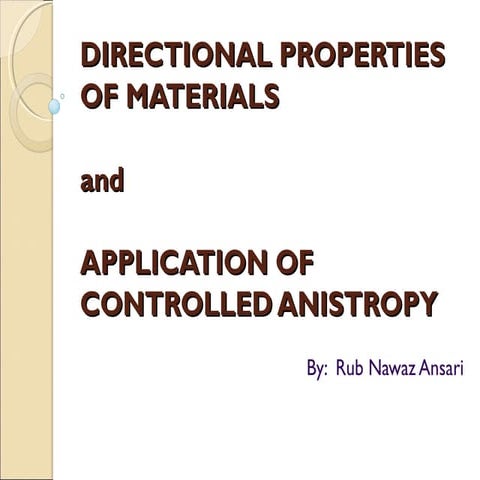 Anistropy | PPT