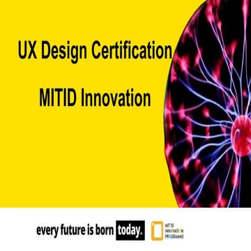 UX Design Certification - MIT ID Innovation | PPT