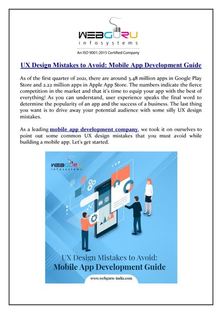 Ux Design Mistakes To Avoid Mobile App Development Guide Pdf