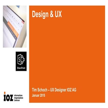 UX & Design: UX-Optimierungen in SharePoint umsetzen | PPT