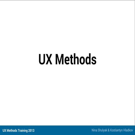UX Methods Training | PDF