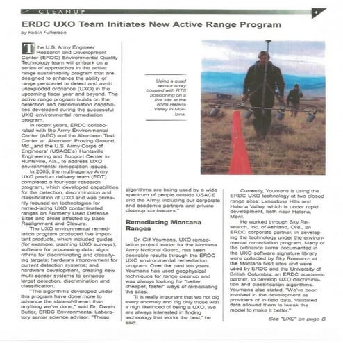 ERDC UXO Team initiates new active range program | PDF | Death, Injury ...