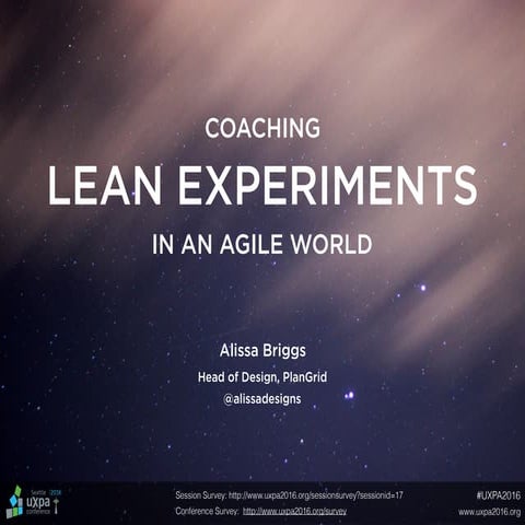 Coaching Lean Experiments in an Agile World | PDF