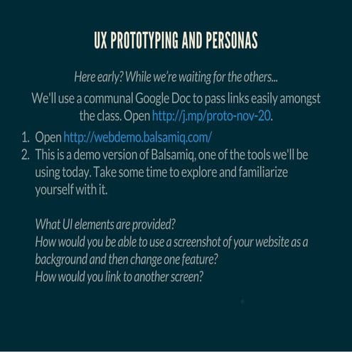 UX Prototyping and Personas 11 20-15 | PDF | Internet for Beginners ...