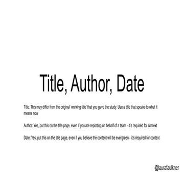 UX Research Report Deck Template by Laura Faulkner, PhD | PDF