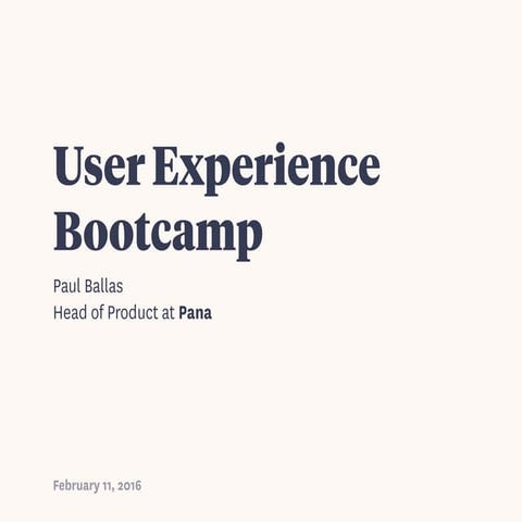 UX Bootcamp | PPT