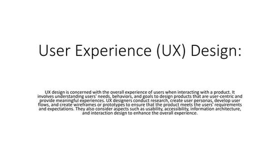UI UX Design Presentation | PPT