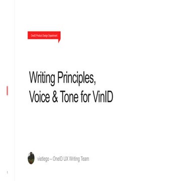 VinID UX Writing Principles, Voice & Tone | PDF