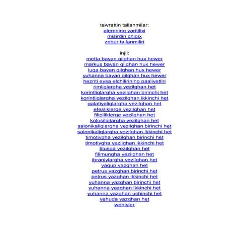 Uyghur bible romanized | DOCX