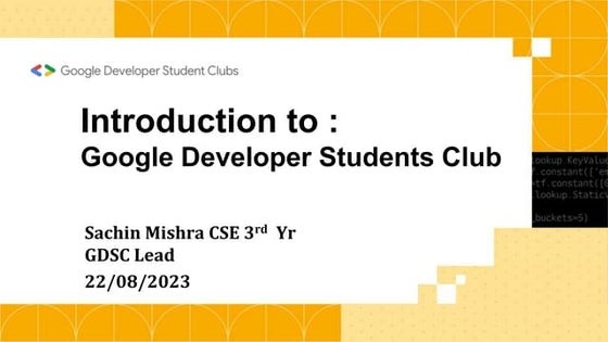 Info Session - Google Developer Students Club Government Engineering ...
