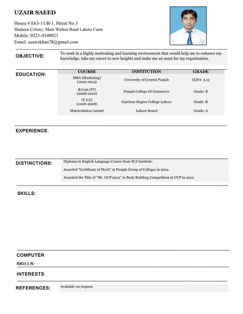 Resume Format | DOC