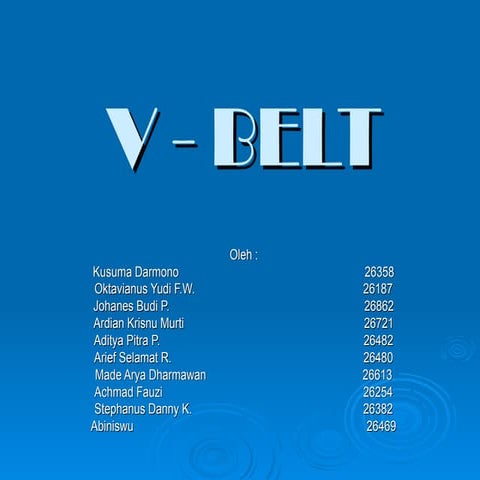 transmisi sabuk v belt digunKn untuk transmisi | PPT