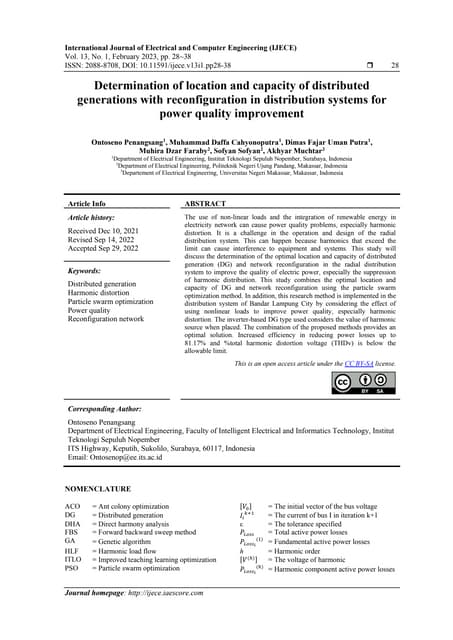Determination Of Location And Capacity Of Distributed Generations With