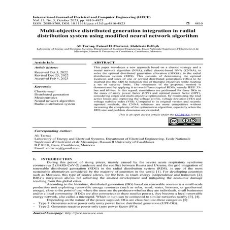 Multi Objective Distributed Generation Integration In Radial Distribution System Using Modified 