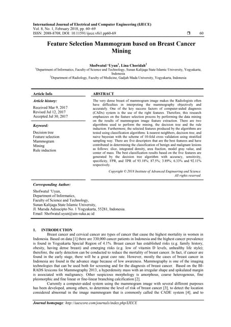 An Effective And Efficient Feature Selection Method For Lung Cancer Detection Pdf
