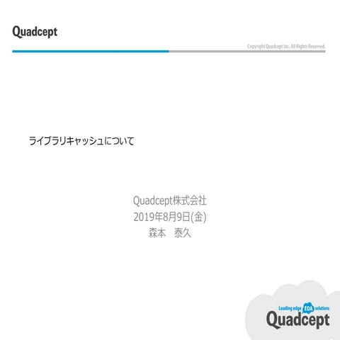 【Quadcept Ver10】ライブラリキャッシュについて | PDF