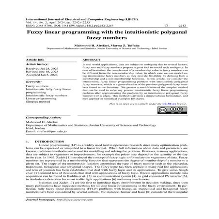 Fuzzy Linear Programming With The Intuitionistic Polygonal Fuzzy Numbers Pdf 