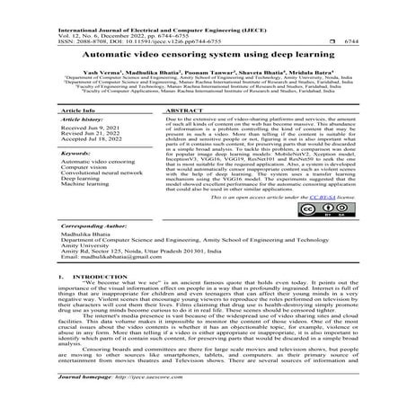 Automatic video censoring system using deep learning | PDF