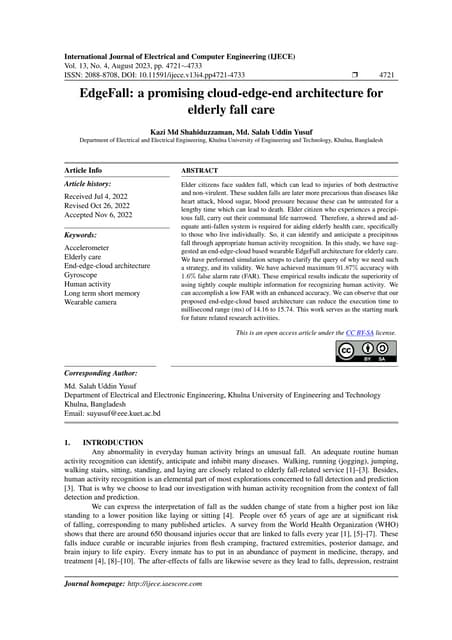 A FALL DETECTION SMART WATCH USING IOT AND DEEP LEARNING | PDF | Senior Health | Healthy Living