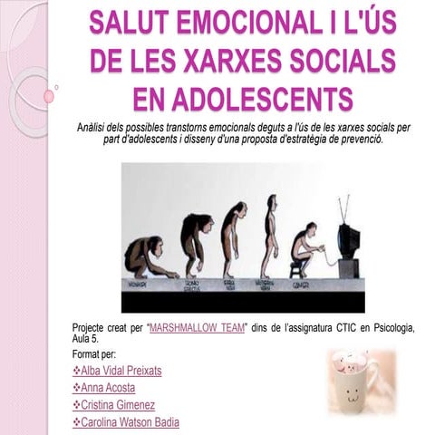 Salut emocional i l'ús de les xarxes socials en adolescents | PPTX
