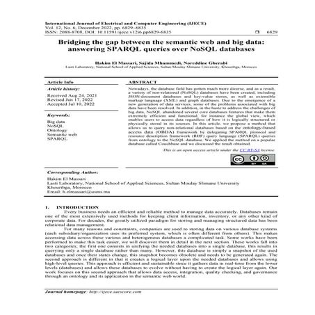 Bridging The Gap Between The Semantic Web And Big Data Answering Sparql Queries Over Nosql 