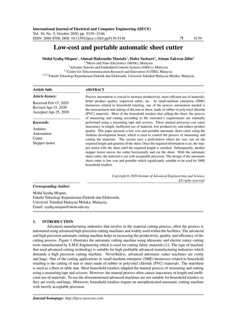 Design and Fabrication of Automatic Wire Cutting Machine Using Fusion ...