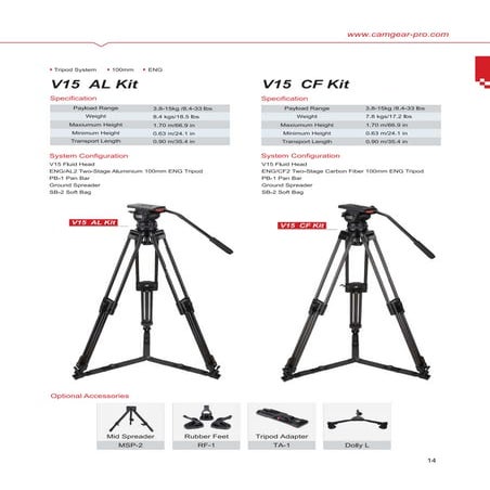 Camgear V15 AL & CF brochure | PDF