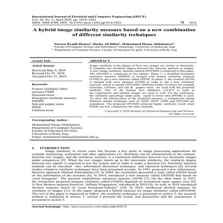 A Hybrid Image Similarity Measure Based On A New Combination Of