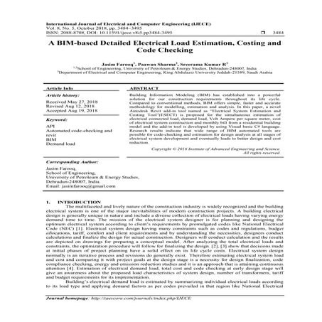 A BIM-based Detailed Electrical Load Estimation, Costing and Code ...