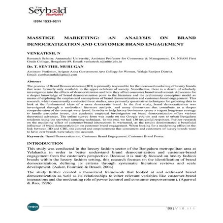 MASSTIGE MARKETING: AN ANALYSIS ON BRAND DEMOCRATIZATION AND CUSTOMER ...