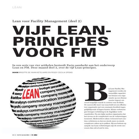 Lean voor Facility Management (deel 2) Vijf Lean Principes | PDF