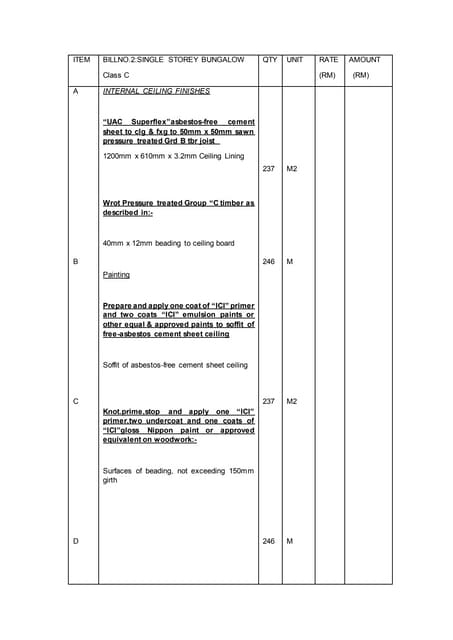 Bill of Quantities ( Door and Window ) | PDF