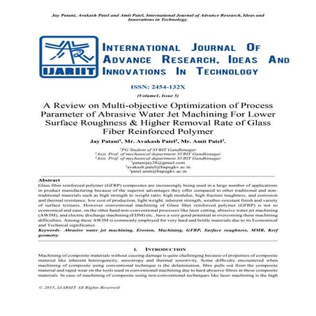 A Review on Multi-objective Optimization of Process Parameter of ...