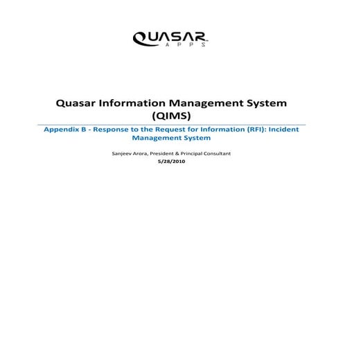 Quasar Information Management System - QIMS - Features and Screenshots ...