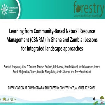 Learning from Community-Based Natural Resource Management (CBNRM) in ...