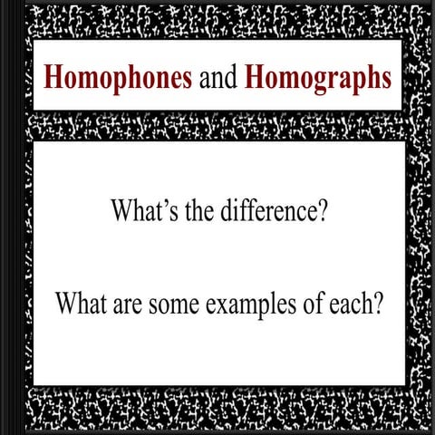 HOMOGRAPHS | PPT