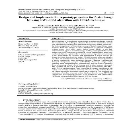 Design And Implementation A Prototype System For Fusion Image By Using