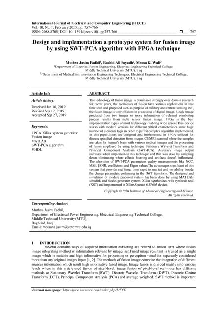 Design And Implementation A Prototype System For Fusion Image By Using