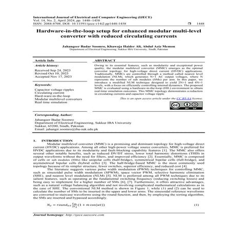 Hardware-in-the-loop setup for enhanced modular multi-level converter ...