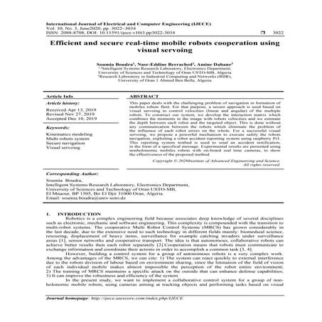 Efficient And Secure Real Time Mobile Robots Cooperation Using Visual