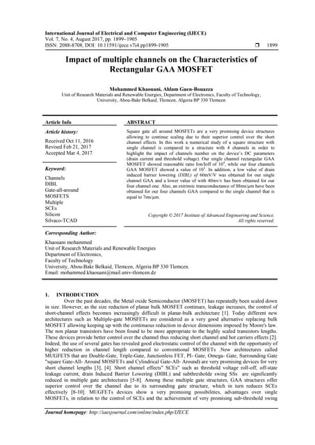 Modeling of Corner Effect in Multi-Gate MOSFET Devices.pptx | Physics ...