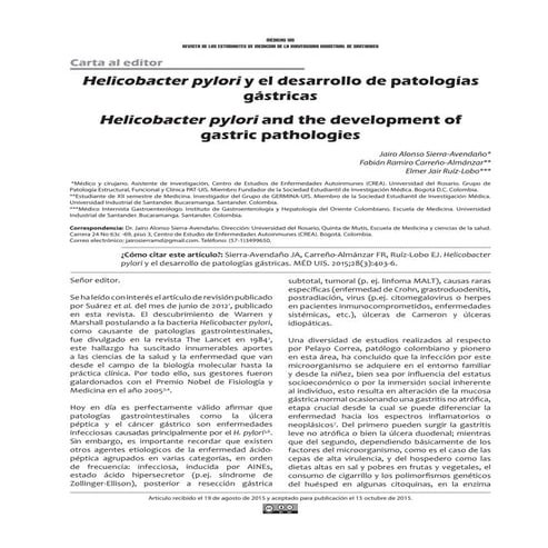 Caso clínico helicobacter pylori general | PDF