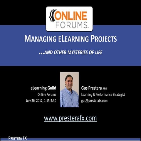 Managing eLearning Projects | PPT