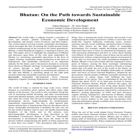 Bhutan: On the Path towards Sustainable Economic Development | DOC