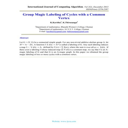 Group Magic Labeling of Cycles With a Common Vertex | PDF