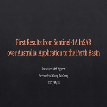 Using Sentinel-1 with InSAR Land Subsidence Presentor Minh | PPTX
