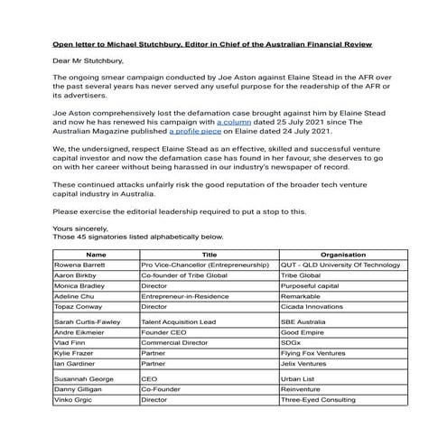 V2 open letter to michael stutchbury, editor in chief of the australian ...